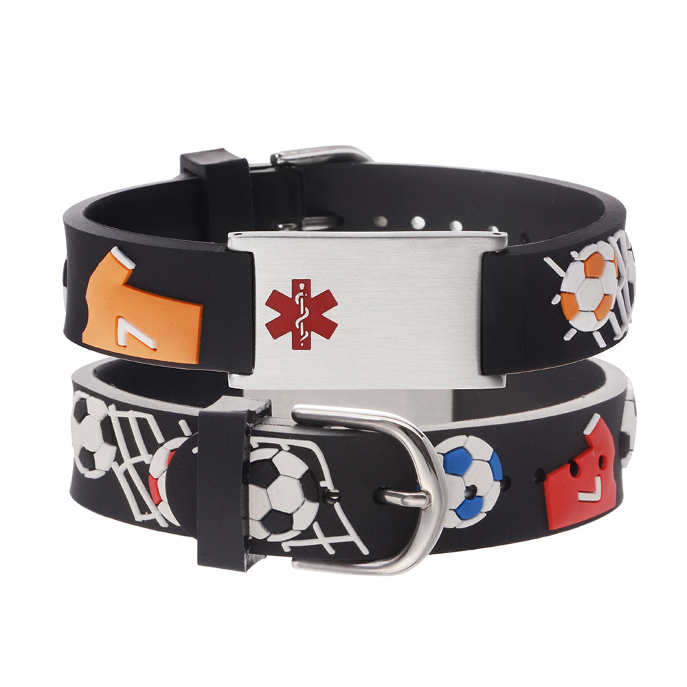 MD-SILC-QR 15 Prints Child Silicone Medical ID Bracelet With QR Code ...
